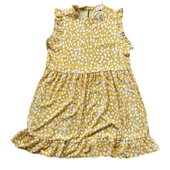 hailey & co | Dresses | Hailey Co Yellow Polka Dot Ruffle Trim Sundress ...